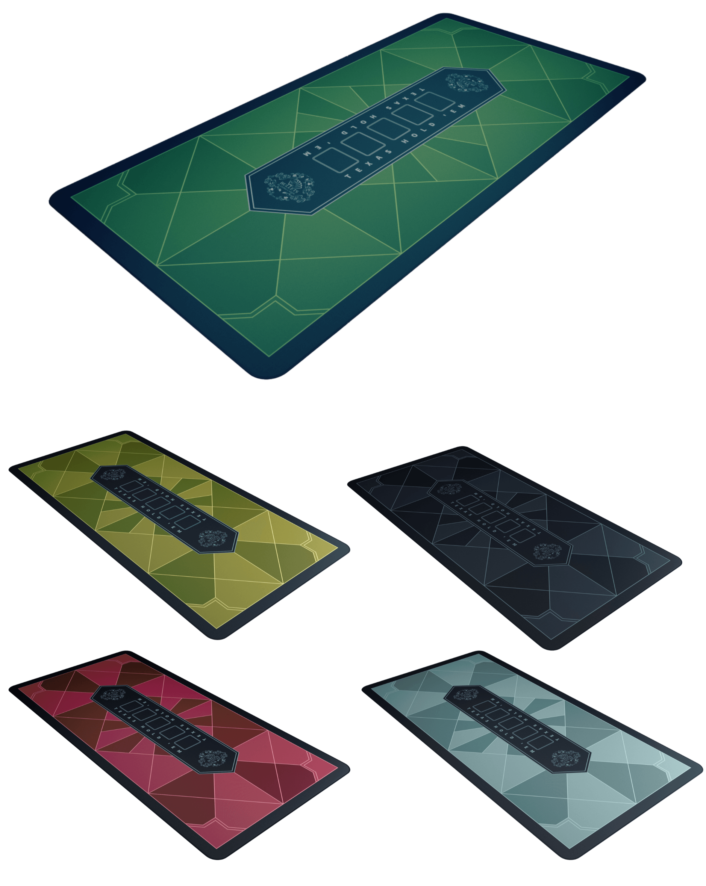 Poker Mat 'Paulie' Design - Rectangular - Different Colors And Sizes ...